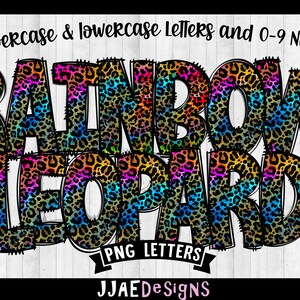Leopard PNG Letters, Colorful Leopard Doodle Alphabet, PNG Doodle ...