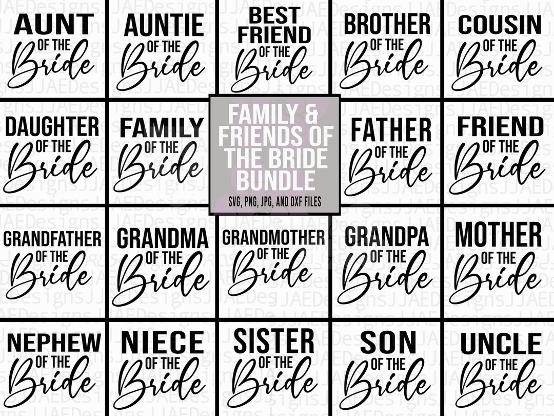Family of the Bride SVG, Wedding Svg, Just Married Svg, Bride Svg ...
