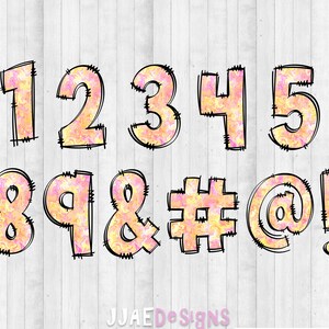 Pastel Doodle Font Pink and Orange Doodle Alphabet Bundle - Etsy