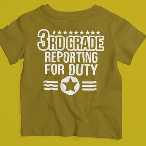 3rd Grade Reporting for Duty Svg | Back to School Svg | 3rd Grade Svg ...