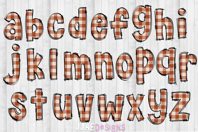 Plaid PNG Letters Sublimation Alphabet Bundle Bulletin Board - Etsy