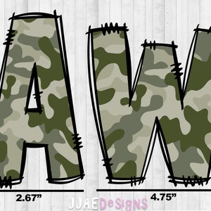 Camouflage PNG Letters, Sublimation Alphabet Bundle, Bulletin Board ...