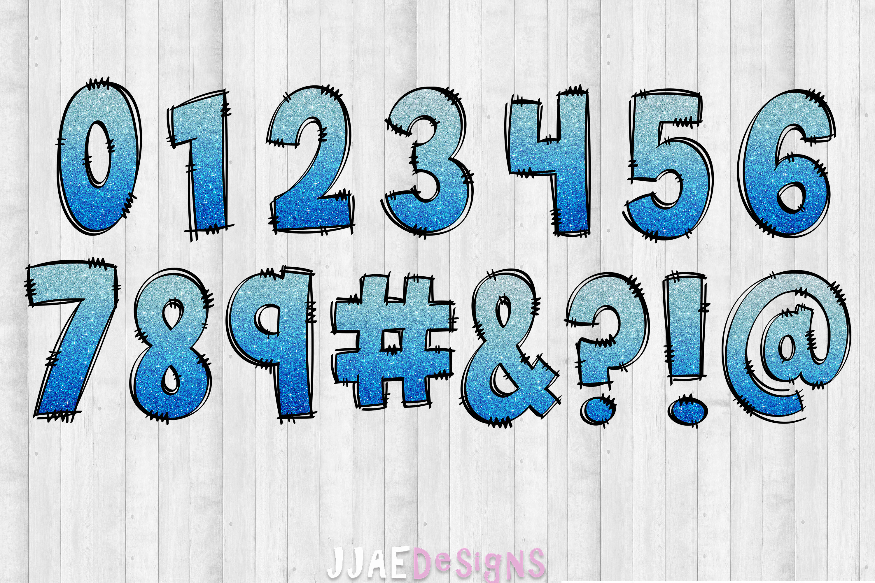 Blue Glitter Doodle Letters, Glitter Alphabet Letters, Blue PNG, Blue ...