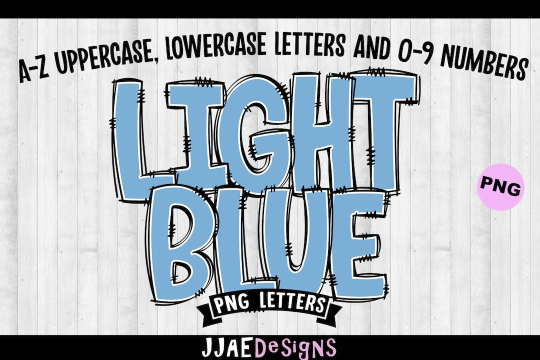 Light Blue PNG Letters, Doodle Blue Alphabet, PNG Doodle Letters Set ...