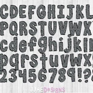 Boho Doodle Letters, Boho Alphabet PNG Letters, Doodle Letters Neutral ...
