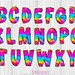 Rainbow Watercolor PNG Letters, Doodle Sublimation Alphabet Bundle ...