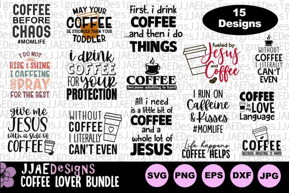 Coffee SVG Bundle Funny Coffee SVG Coffee Lovers Cut File | Etsy