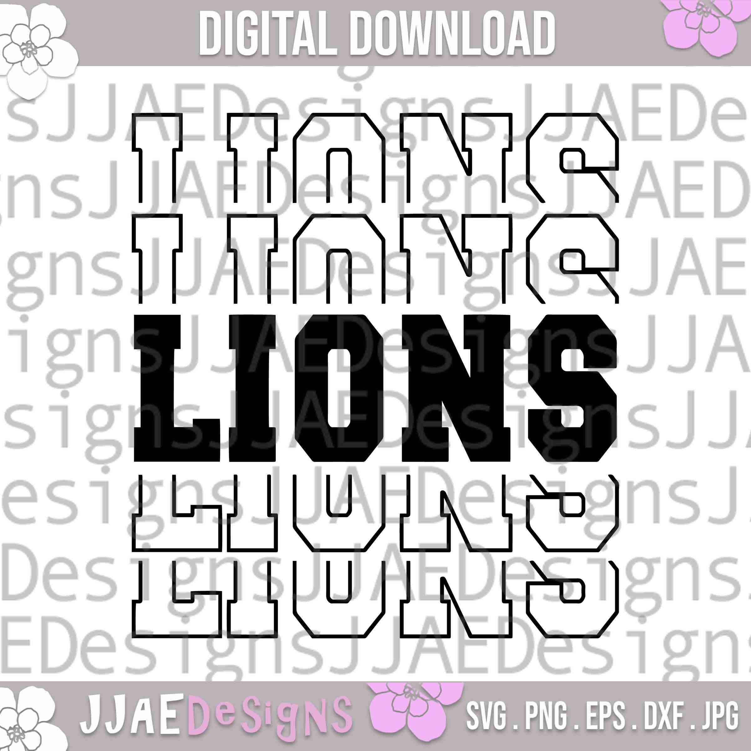 Lions Svg School Spirit Shirts Svg School Mascot Svg Lions - Etsy