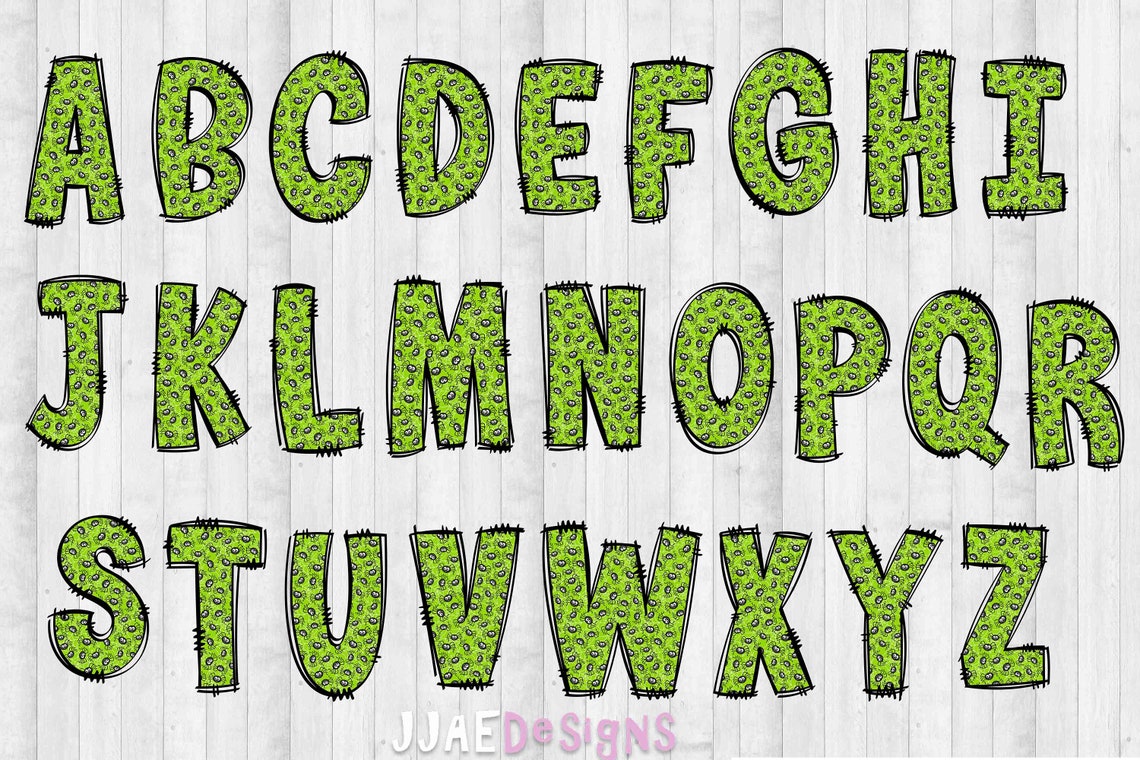 Halloween PNG Letters, Doodle Halloween Alphabet, PNG Doodle Letters ...