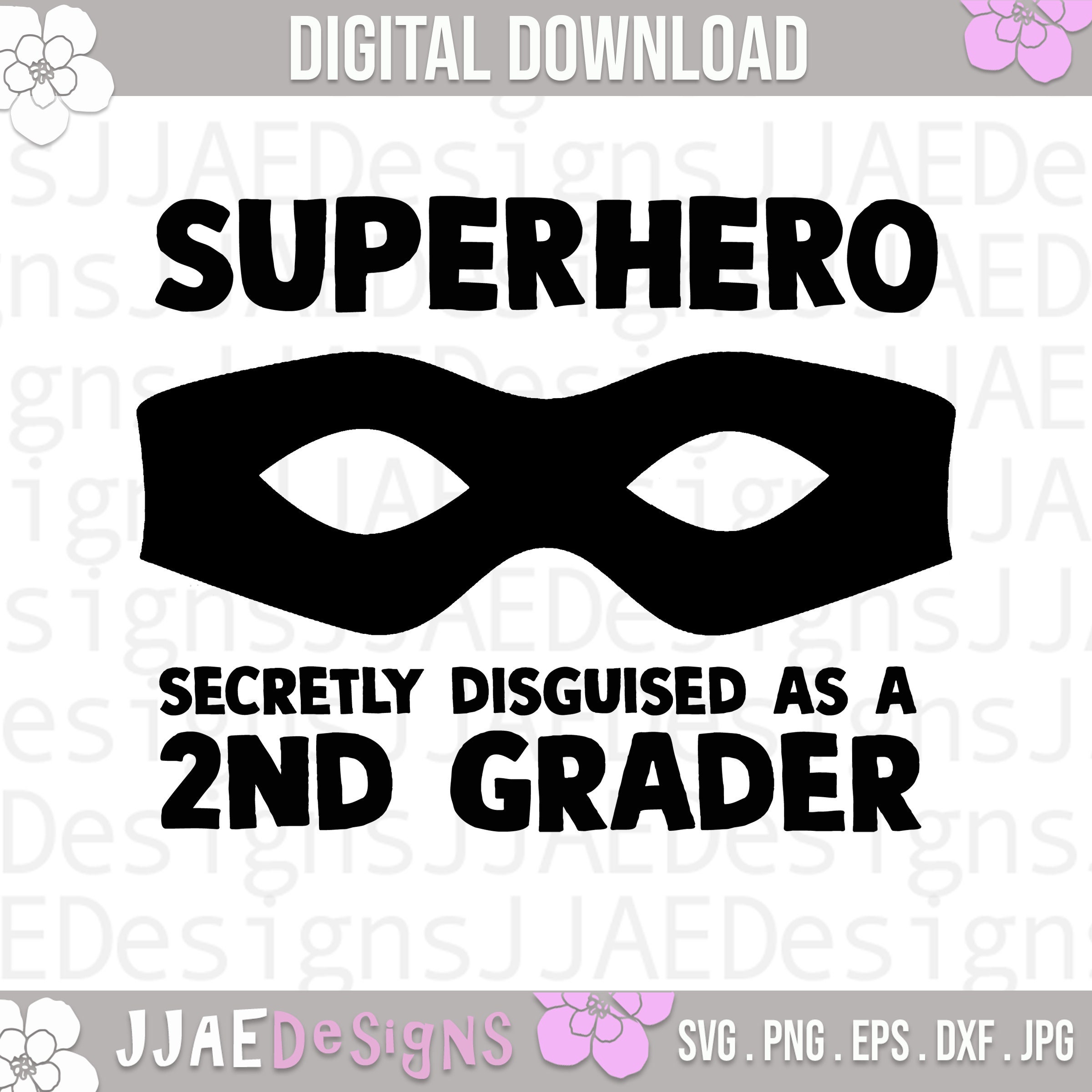 Superhero 2nd Grade Svg Grade School Svg Back to School - Etsy