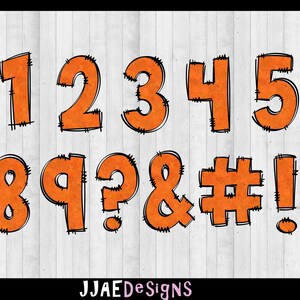 Pumpkin PNG Letters, Halloween Sublimation Doodle Alphabet Bundle ...
