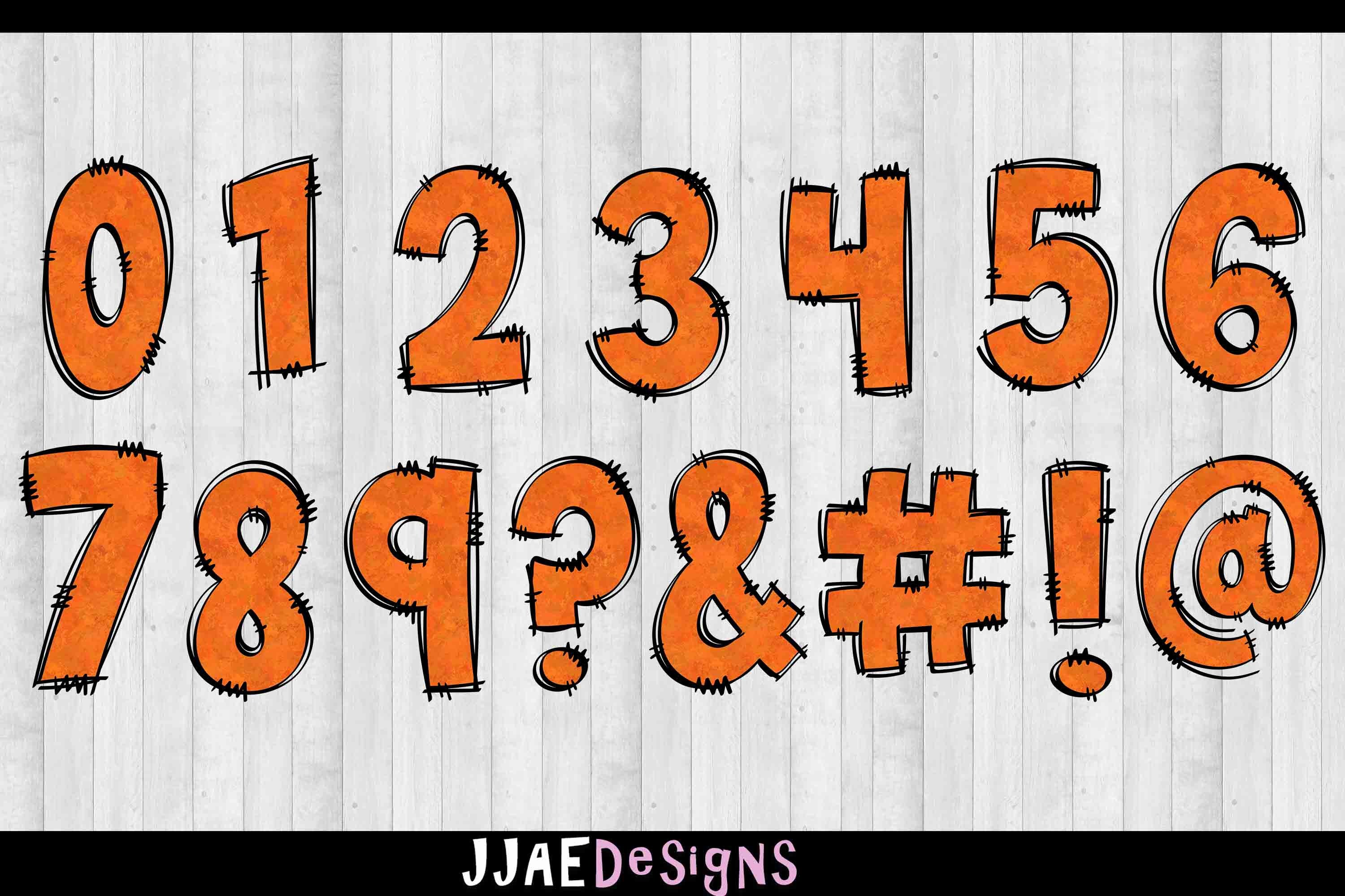 Pumpkin PNG Letters Halloween Sublimation Doodle Alphabet - Etsy