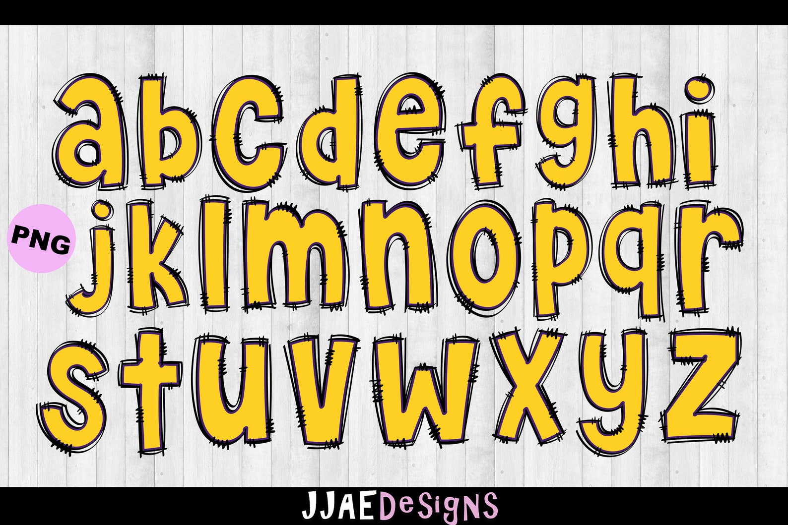 Purple & Gold Alphabet PNG Letters, Doodle Letters PNG Letters, Purple ...