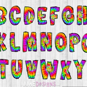 Tie Dye PNG Letters, Sublimation Alphabet Bundle, Bulletin Board ...