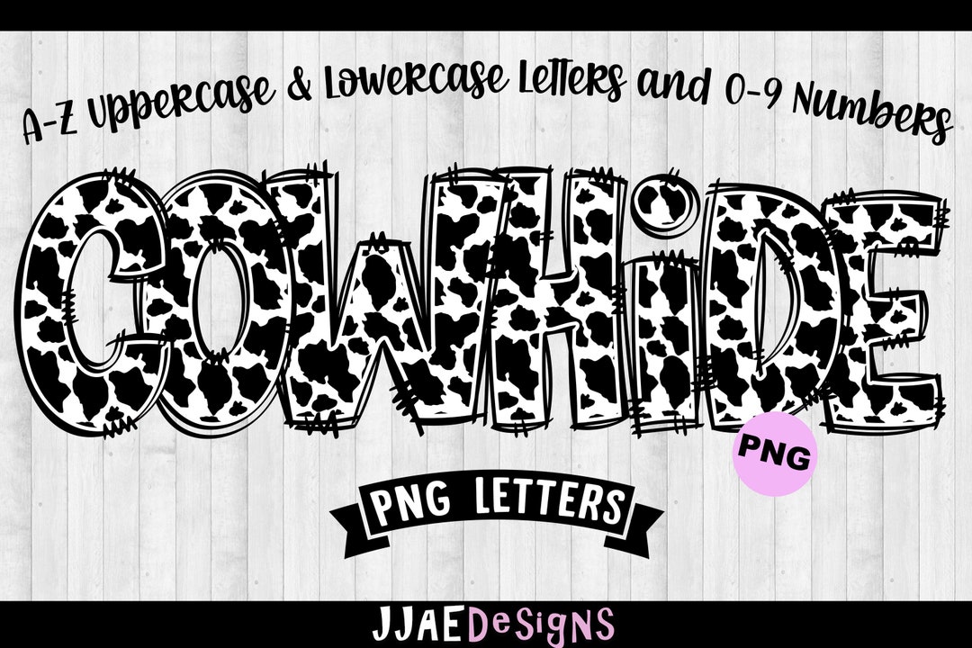 Cow Hide Doodle Font Cowhide Doodle Letters, Cow Print Pattern Doodle ...