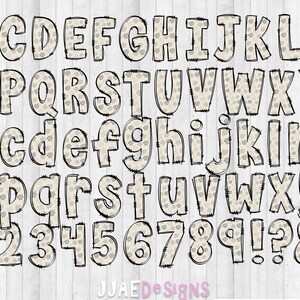 Boho Doodle Letters, Boho Alphabet PNG Letters, Doodle Letters Neutral ...