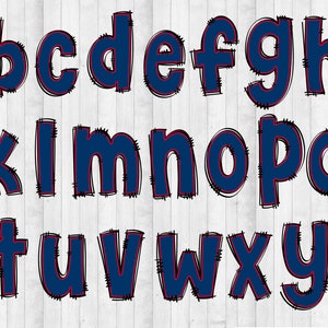 Red & Blue Doodle Alphabet PNG Letters, Doodle Letters PNG Letters ...