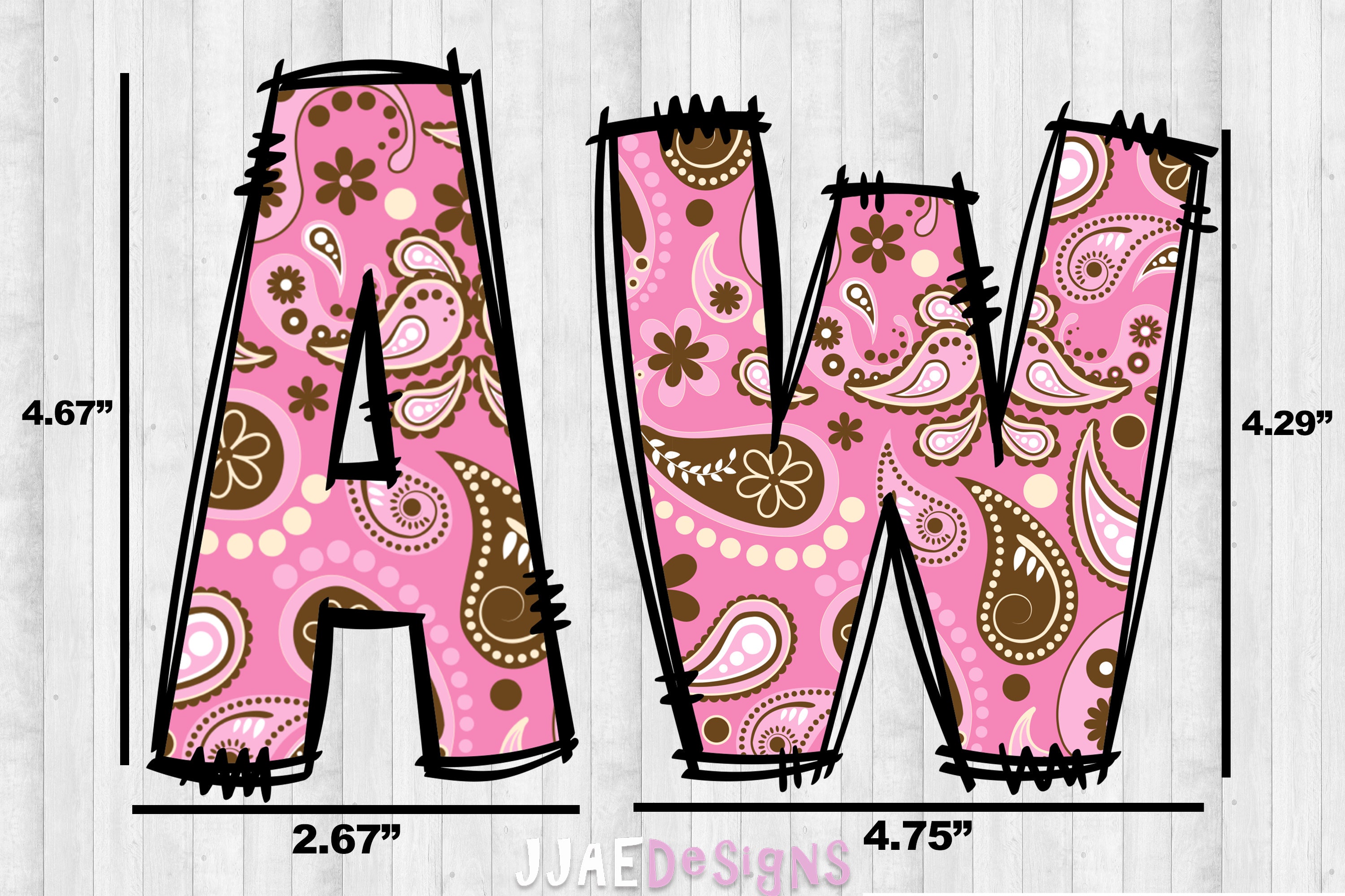 Paisley PNG Letters, Sublimation Alphabet Bundle, Bulletin Board ...