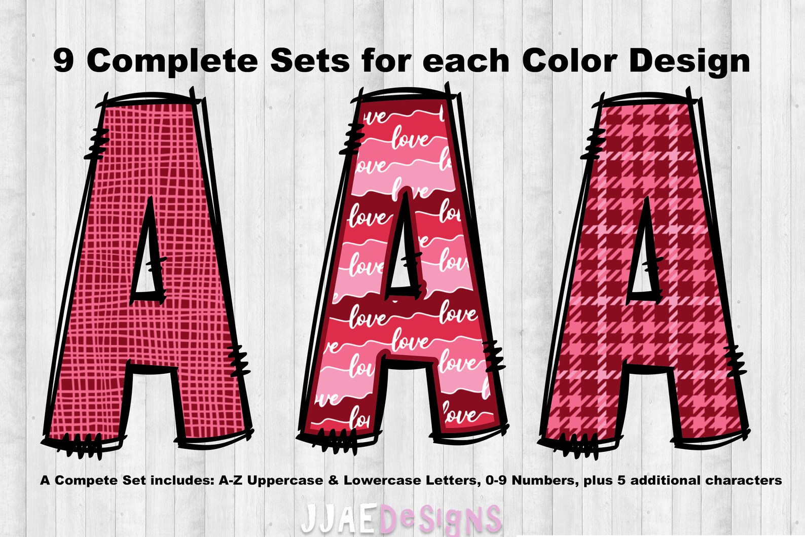 Valentine Doodle Letters Hearts Alphabet Letters Love PNG - Etsy