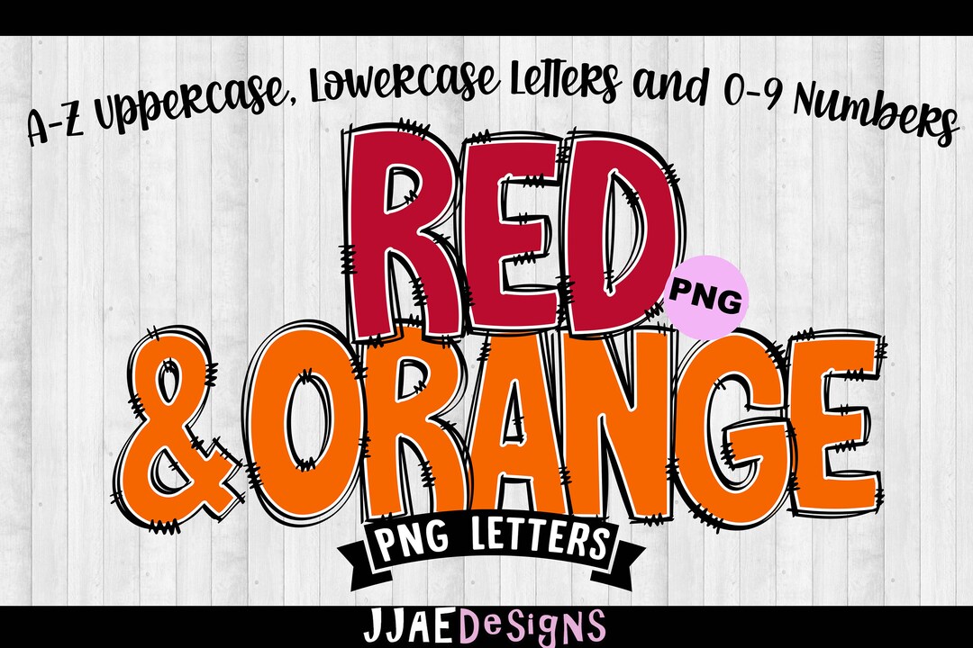 Red & Orange Alphabet PNG Letters, Doodle Letters PNG Letters, Red ...