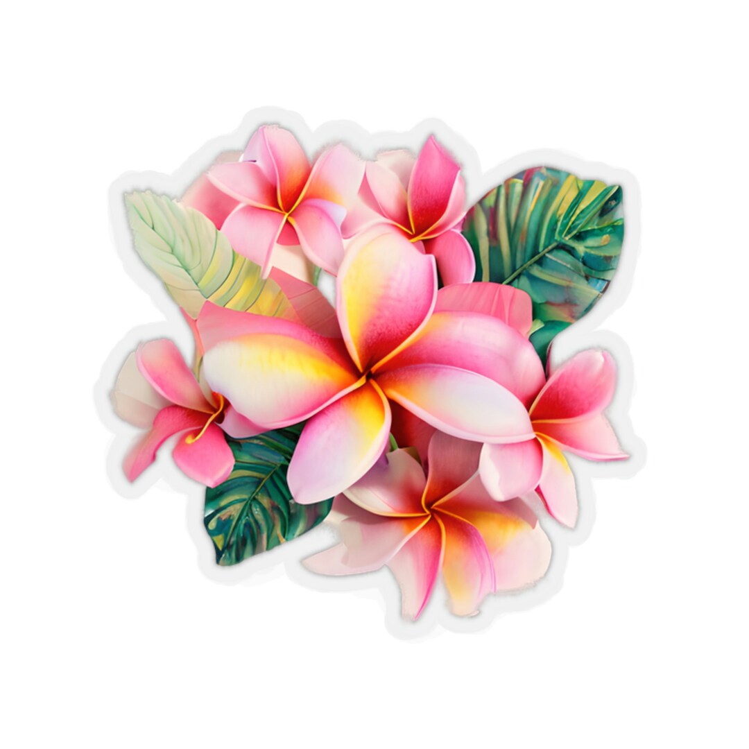 Plumeria Flower Sticker - Made in Hawaii - Tropical Design - Floral - Etsy
