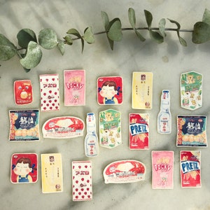 Japanese Asian Snack Watercolour Stickers - Die Cut Matte Vinyl - Pocky ...