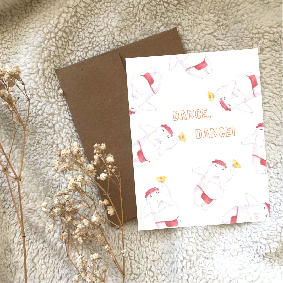 Anime Radish Dance Watercolour Greeting Card Blank - Etsy
