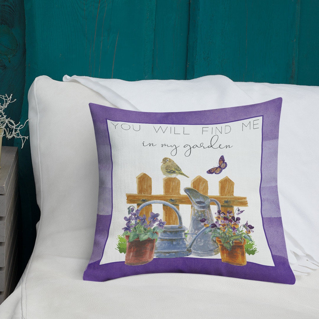 Gardening Throw Pillow Premium Linen Fabric 18"x18" Throw Pillow Garden ...