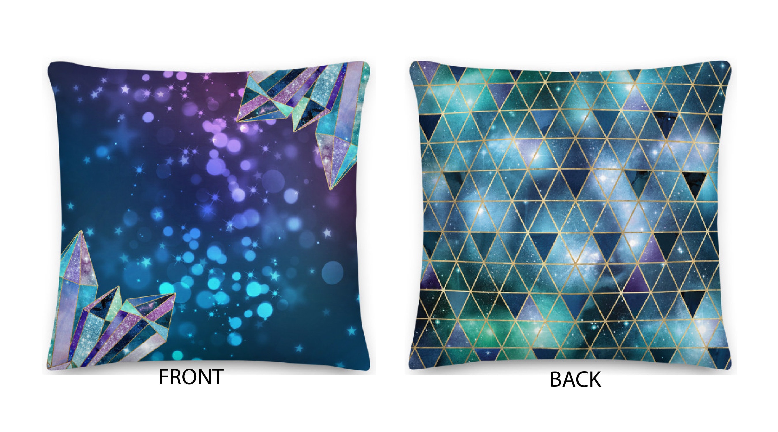 Cosmic Throw Pillow Premium Linen Fabric 18x18 Crystal Throw Pillow ...