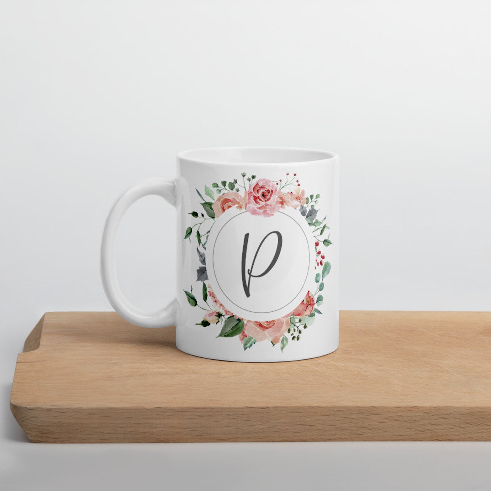Monogrammed Mug Letter P Mug With Initial Personalized Gift Customized ...