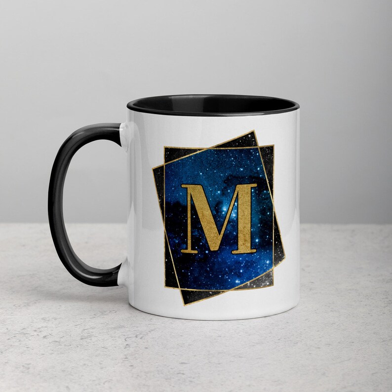Monogram Mug Letter M Initial Mug Personalized T Customized Coffee Cup Initial Cup T Ideas