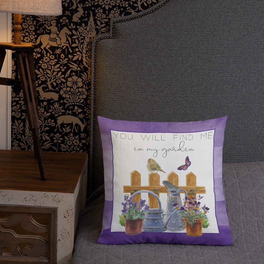 Gardening Throw Pillow Premium Linen Fabric 18x18 Throw Pillow Garden ...