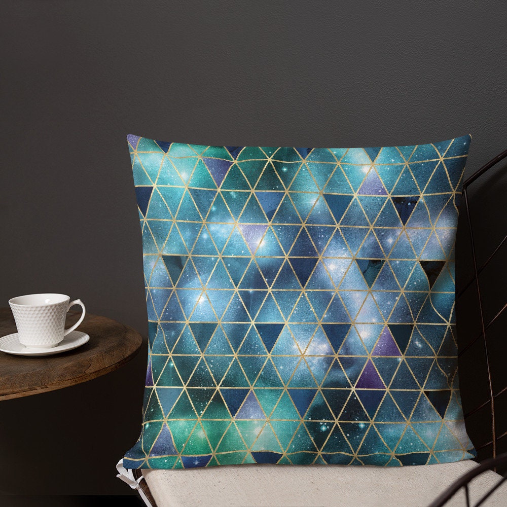 Cosmic Throw Pillow Premium Linen Fabric 18x18 Crystal Throw Pillow ...