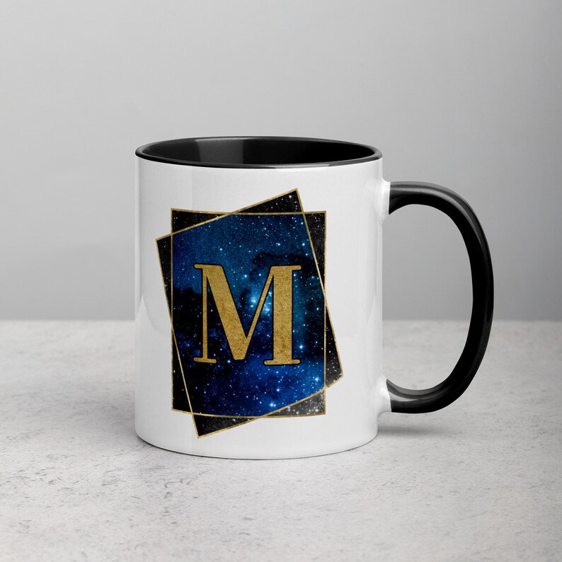 Monogram Mug Letter M Initial Mug Personalized Gift Customized Coffee ...