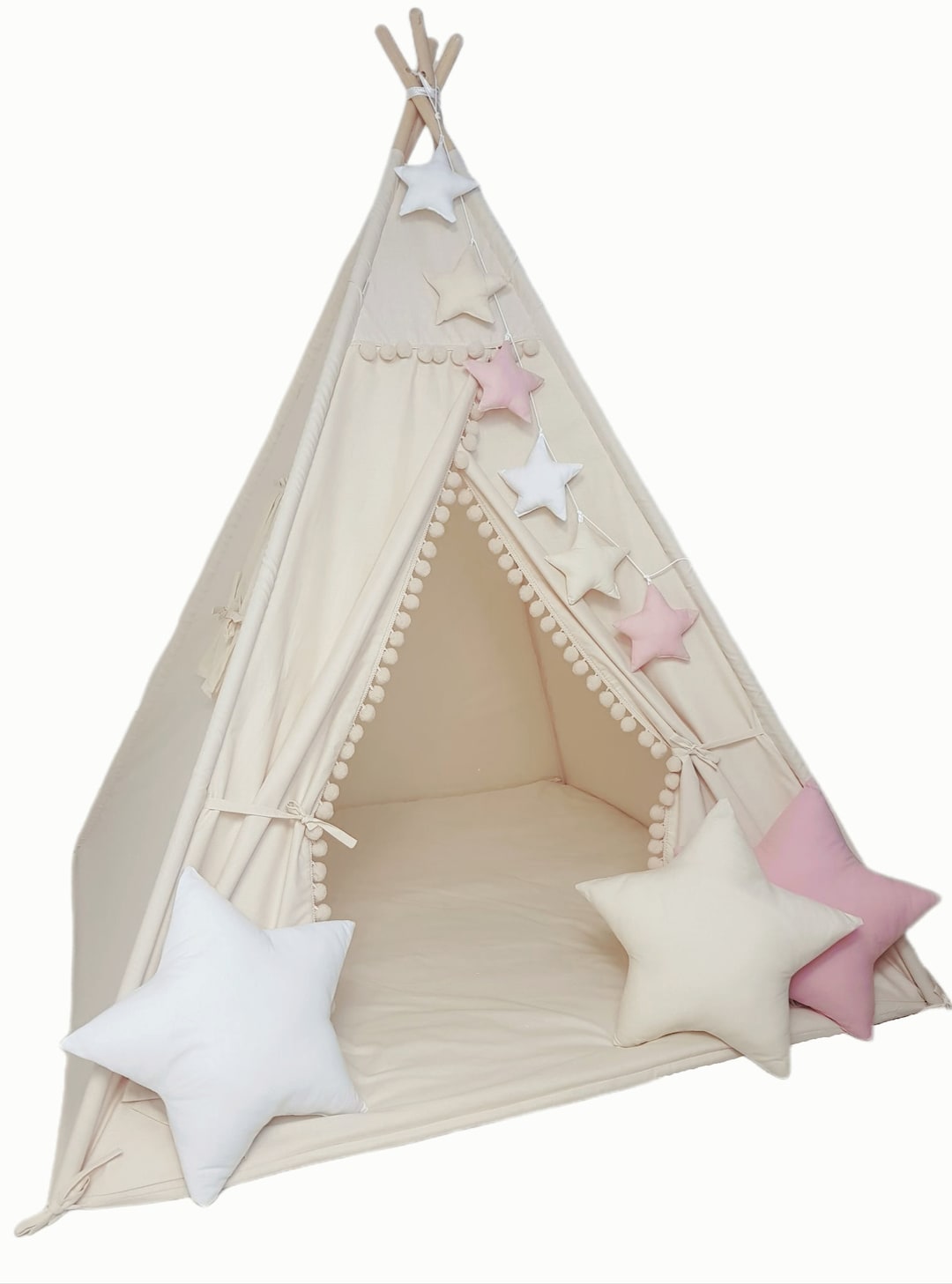 Teepee, Tipi, Wigwam, Tent, Beige/powder Rosa, White BEIGE + STARS - Etsy