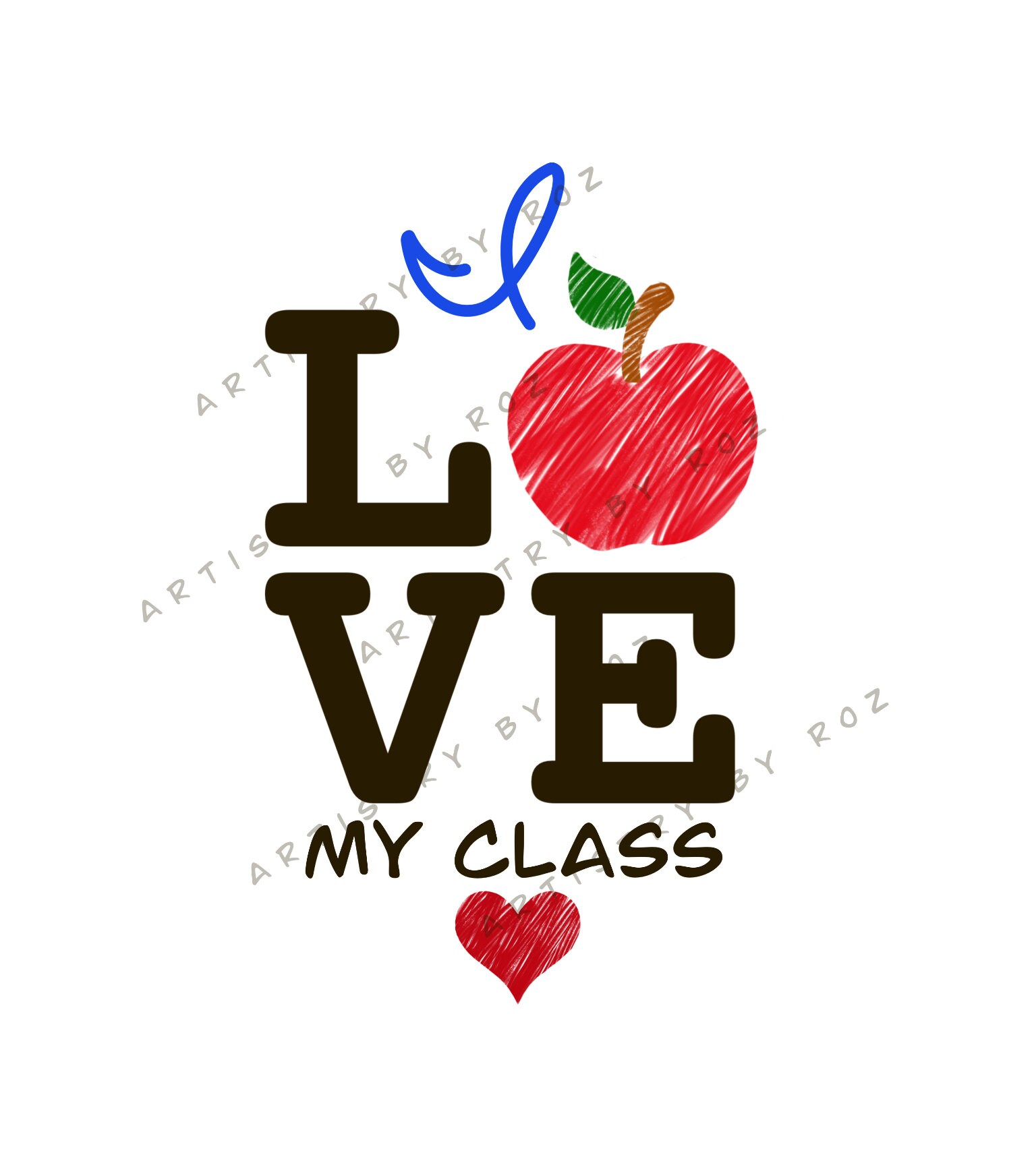 I Love My Class Apple Digital Download - Etsy.de