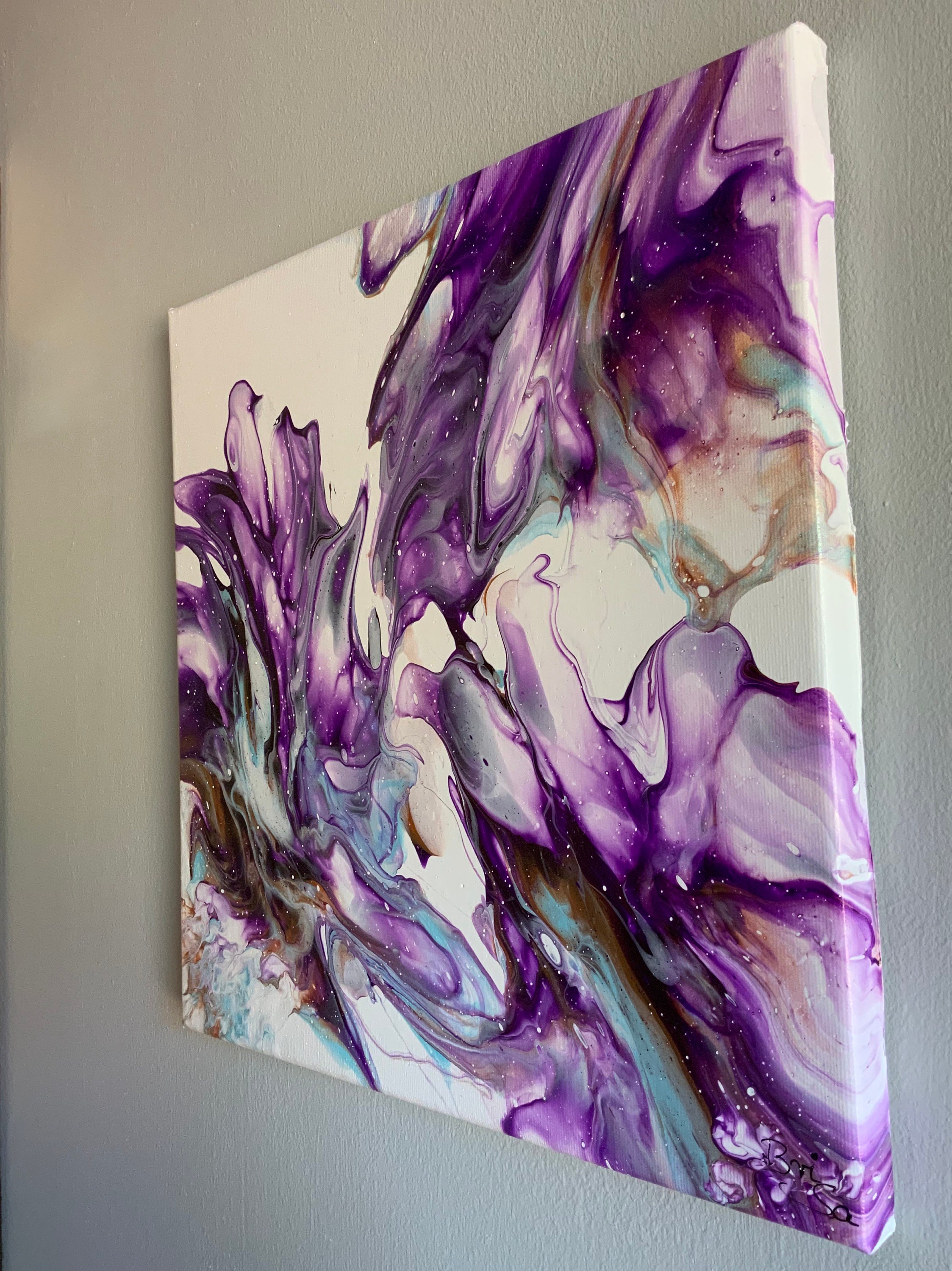 Acrylic Paint Pouring Fluid Art Original Abstract Painting Wall Art - Etsy