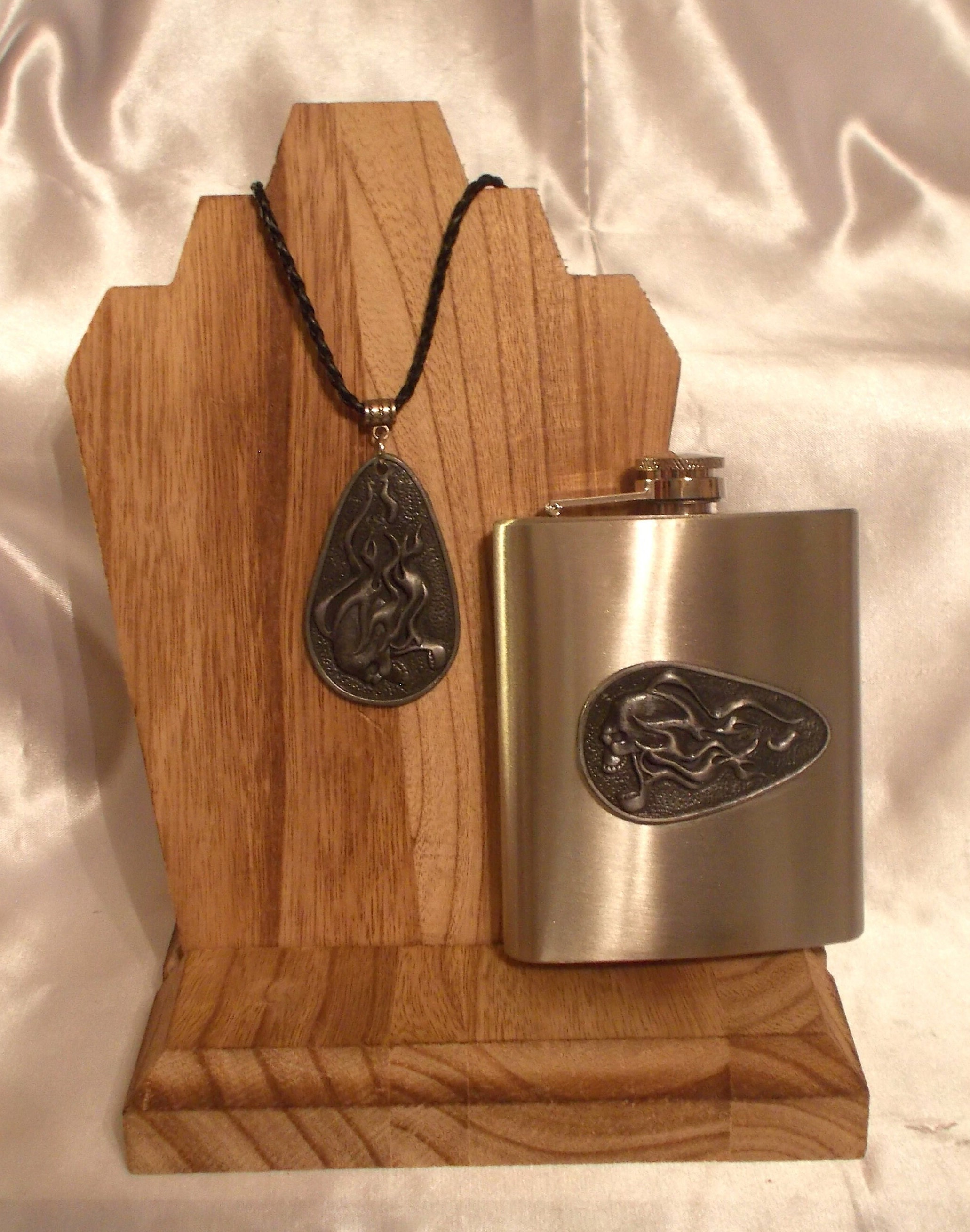 Biker Flask Ghost Rider Style/ Necklace Set - Etsy