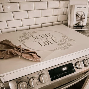Engraved Made With Love Stove Cover, Noodle Board, Gas Range, Electric ...