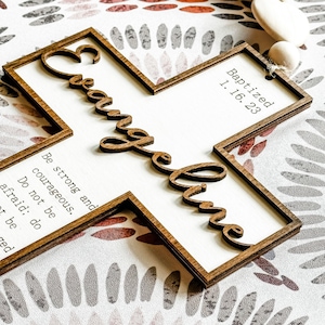 Engraved Baptism Cross, Baptism Gift, Christian Nursery, Joshua 1:9 ...