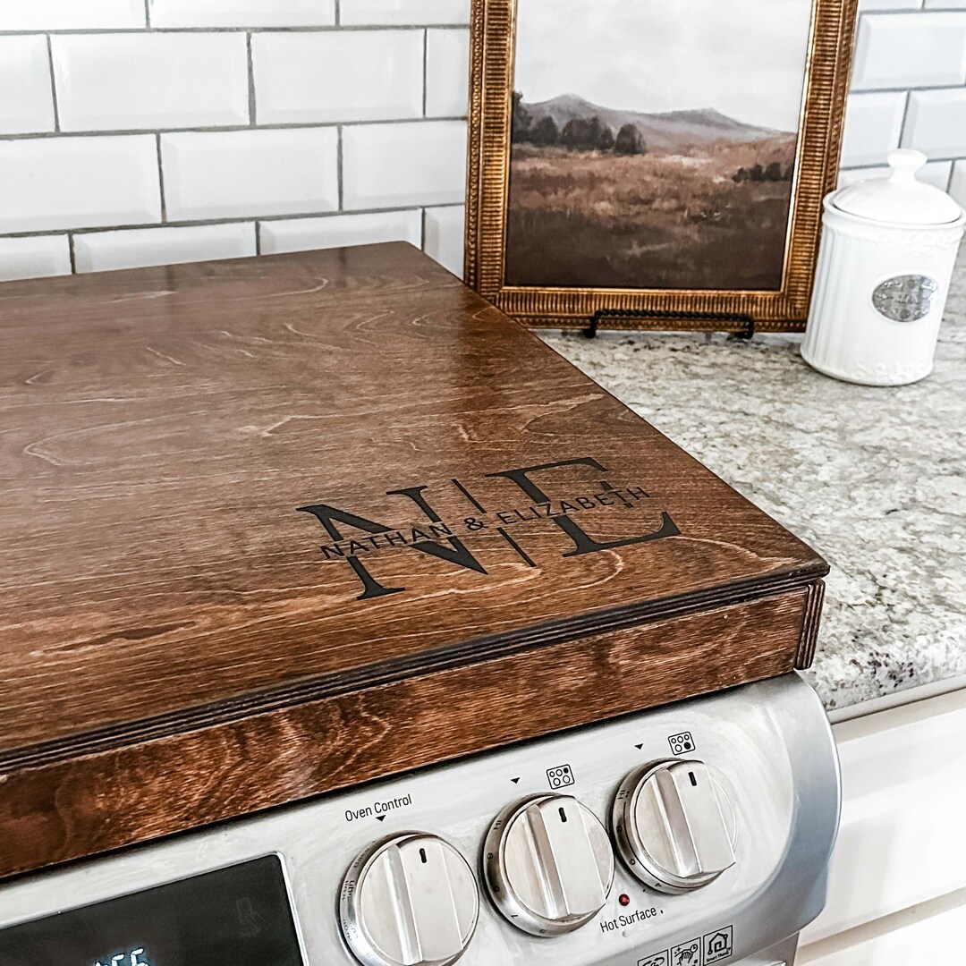 Engraved Monogram Stove Cover, Noodle Board, Personalized, Realtor Gift ...