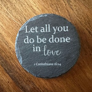 Bible Verse Coasters, Laser Engraved Slate Coasters, Inspirational ...
