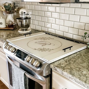 Personalized White Stove Cover, Noodleboard, Gas Range, Burner Cover ...