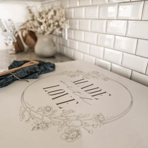 Engraved Made With Love Stove Cover, Noodle Board, Gas Range, Electric ...