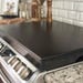 Stove Top Cover Sleek Black Minimalist Stove Cover Noodle Board Burner ...