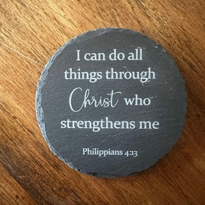 Bible Verse Coasters, Laser Engraved Slate Coasters, Inspirational ...