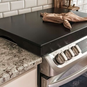 Sleek Black Minimalist Stove Cover, Noodle Board, Burner Cover, Cooktop ...