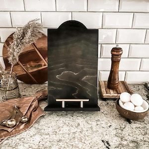 Black Cookbook Stand, Wood Cookbook Holder, Recipe Stand, Recipe Card ...