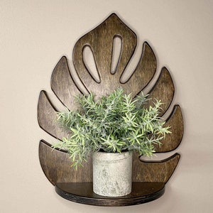 Minimalist Monstera Leaf Shelf Plant Holder - Etsy