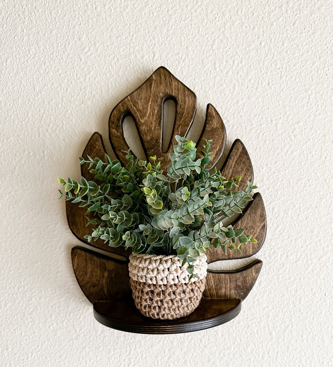 Minimalist Monstera Leaf Shelf Plant Holder - Etsy